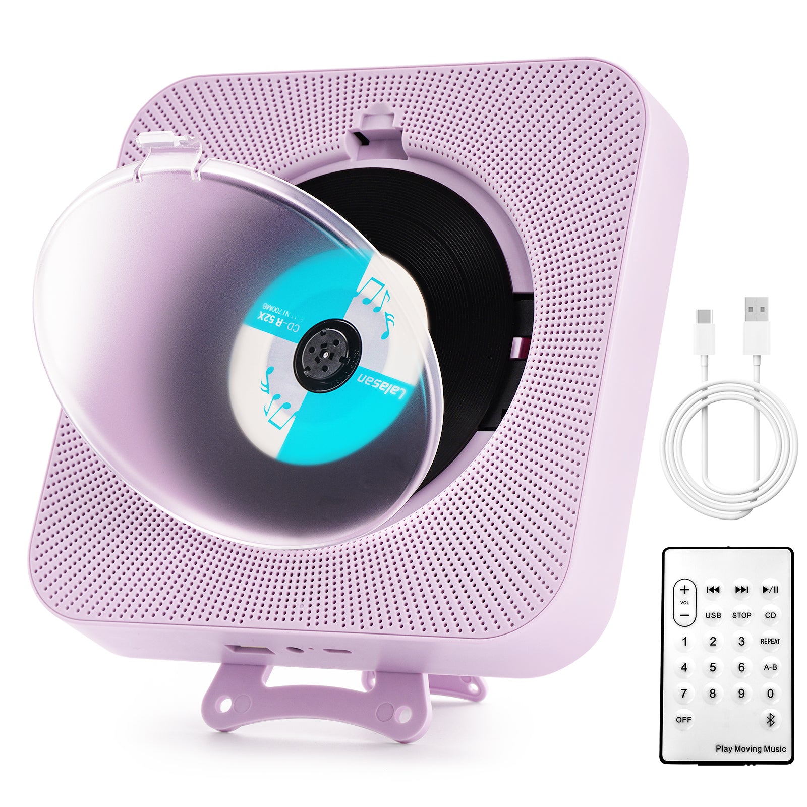 Yintiny PURPLE CD Player With Speaker, Portable CD Player For Home Dec
